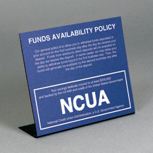 NetBankStore.com: Magnetic Funds Availability Sign with NCUA (2nd Bus ...